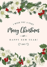 Christmas Card Rose Vintage Free Stock Photo - Public Domain Pictures