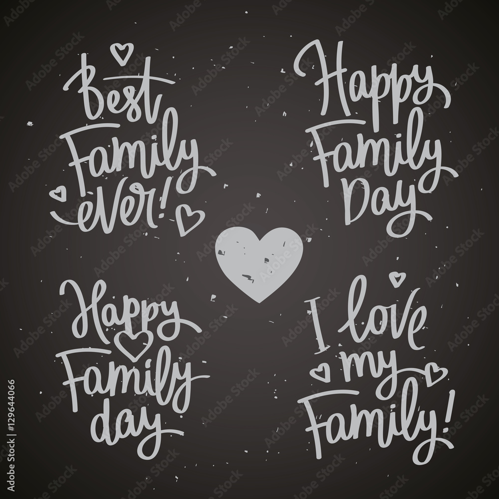 Set of labels to the Family Day Stock Vector | Adobe Stock