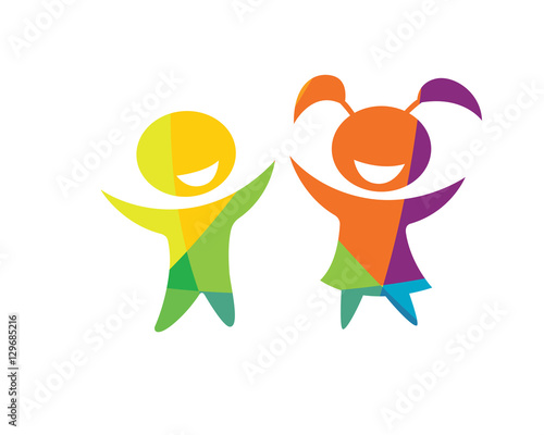 Modern Children Education Logo - Happy Kids Education Stock ...