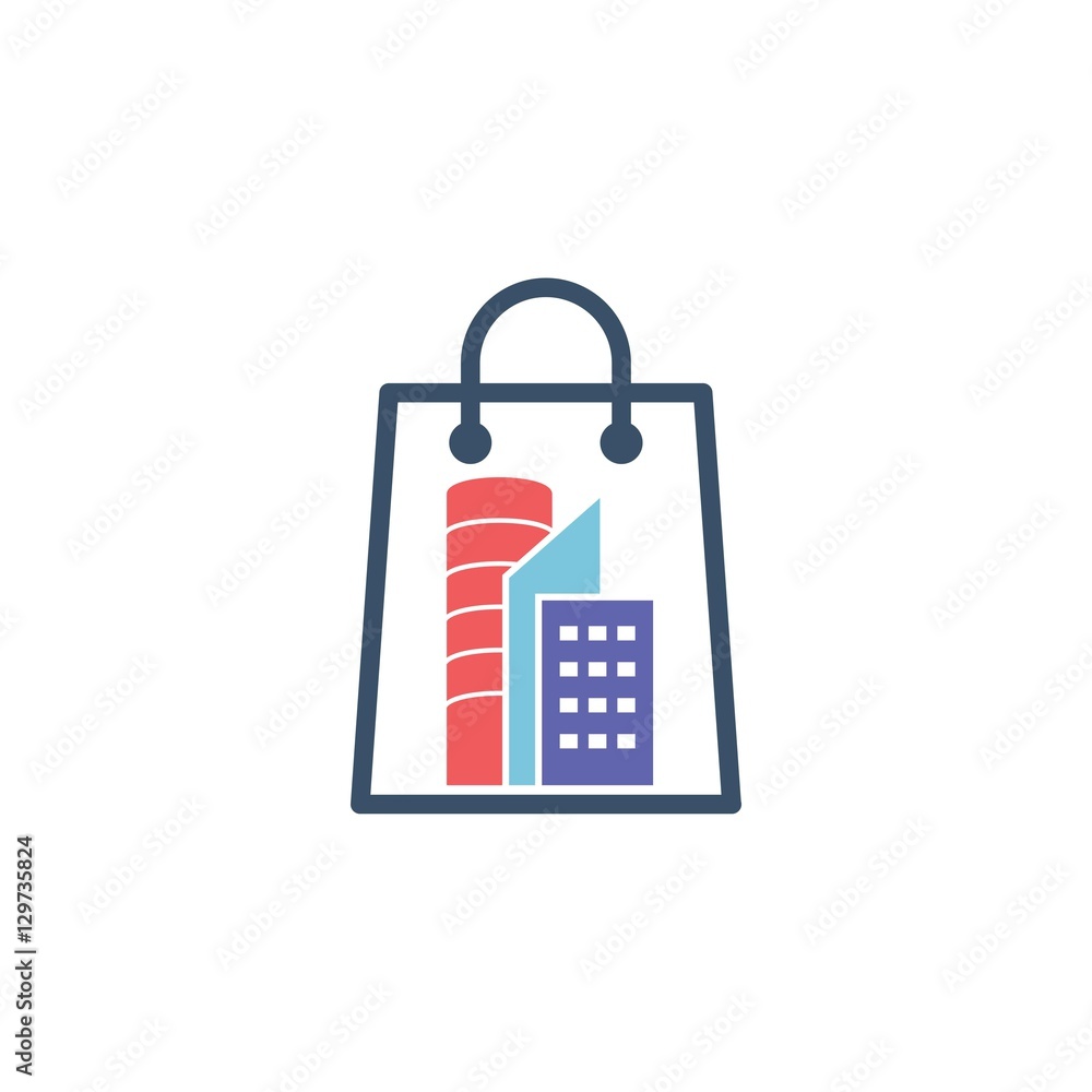 Building Shop Logo Design Element Stock Vector | Adobe Stock