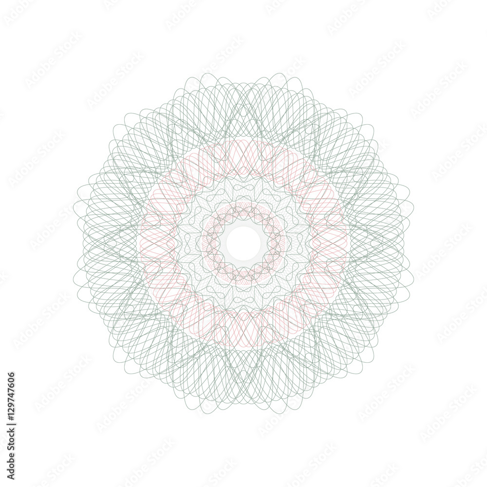 Guilloche decorative rosette element. Digital watermark. It can be used ...