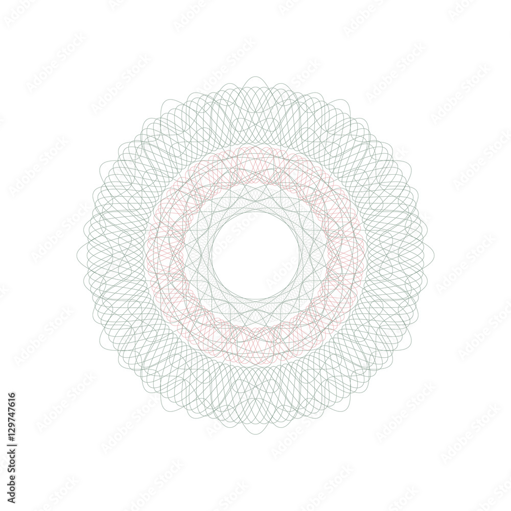 Guilloche decorative rosette element. Digital watermark. It can be used ...