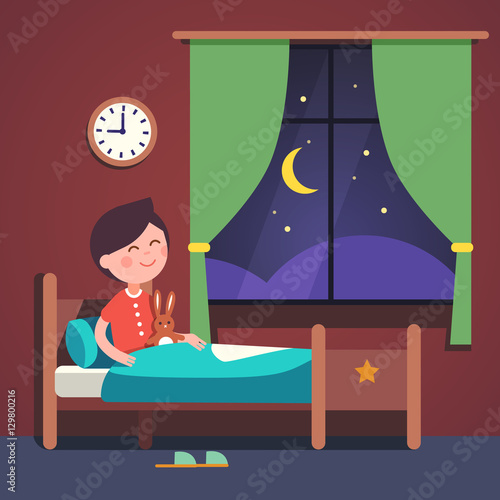 Boy kid preparing to sleep bedtime in his bed Stock-Vektorgrafik ... Boy kid preparing to sleep bedtime in his bed Stock-Vektorgrafik ...