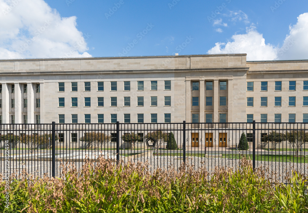 Taken from the Pentagon memorial, the new section of the buildin Stock ...