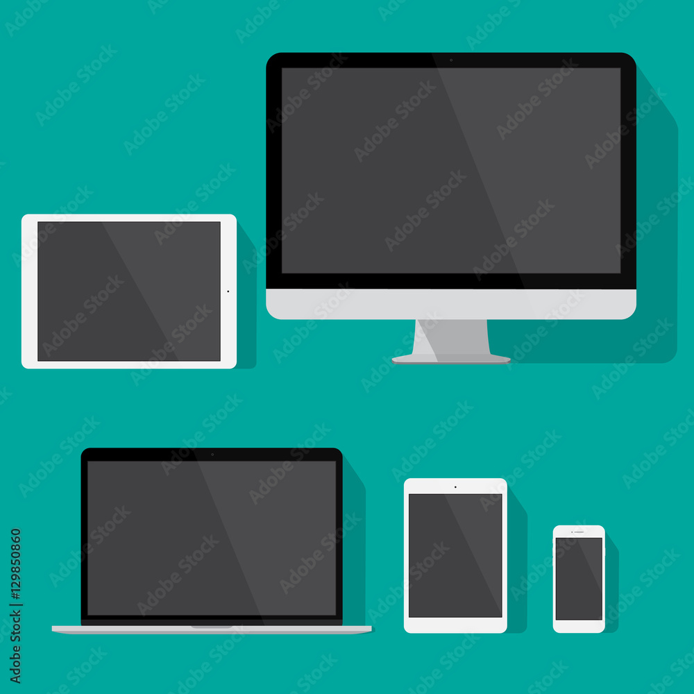 modern technology device flat design vector drawing minimalist style ...