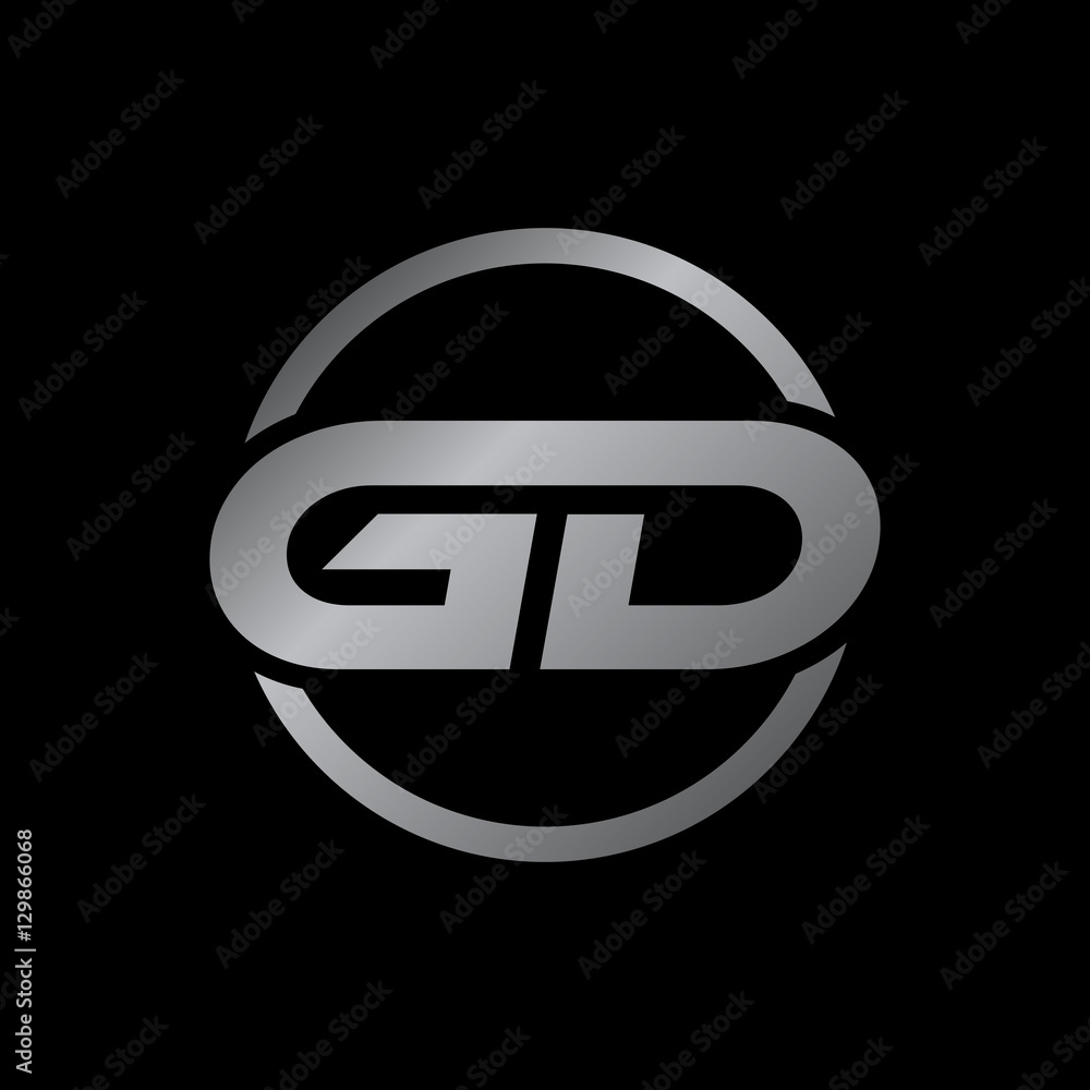 initial letter logo with circle silver color GD Stock Vector | Adobe Stock