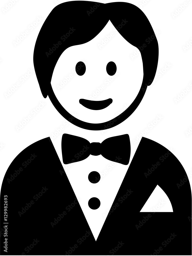 Stock-Vektorgrafik „Smiling Butler icon“ | Adobe Stock