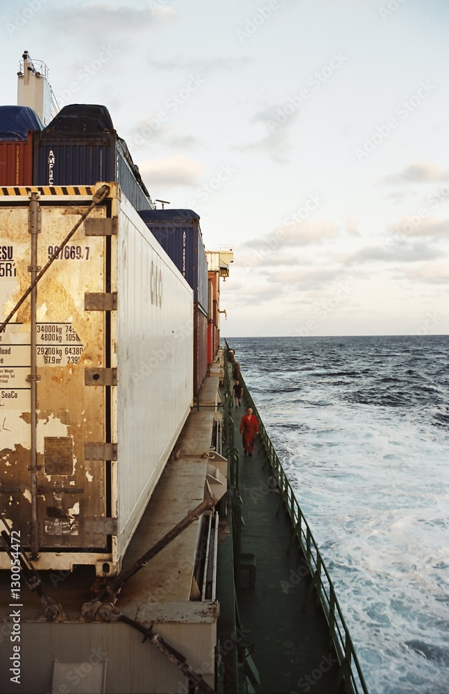 Container ship, mid-Atlantic Ocean Stock Photo | Adobe Stock