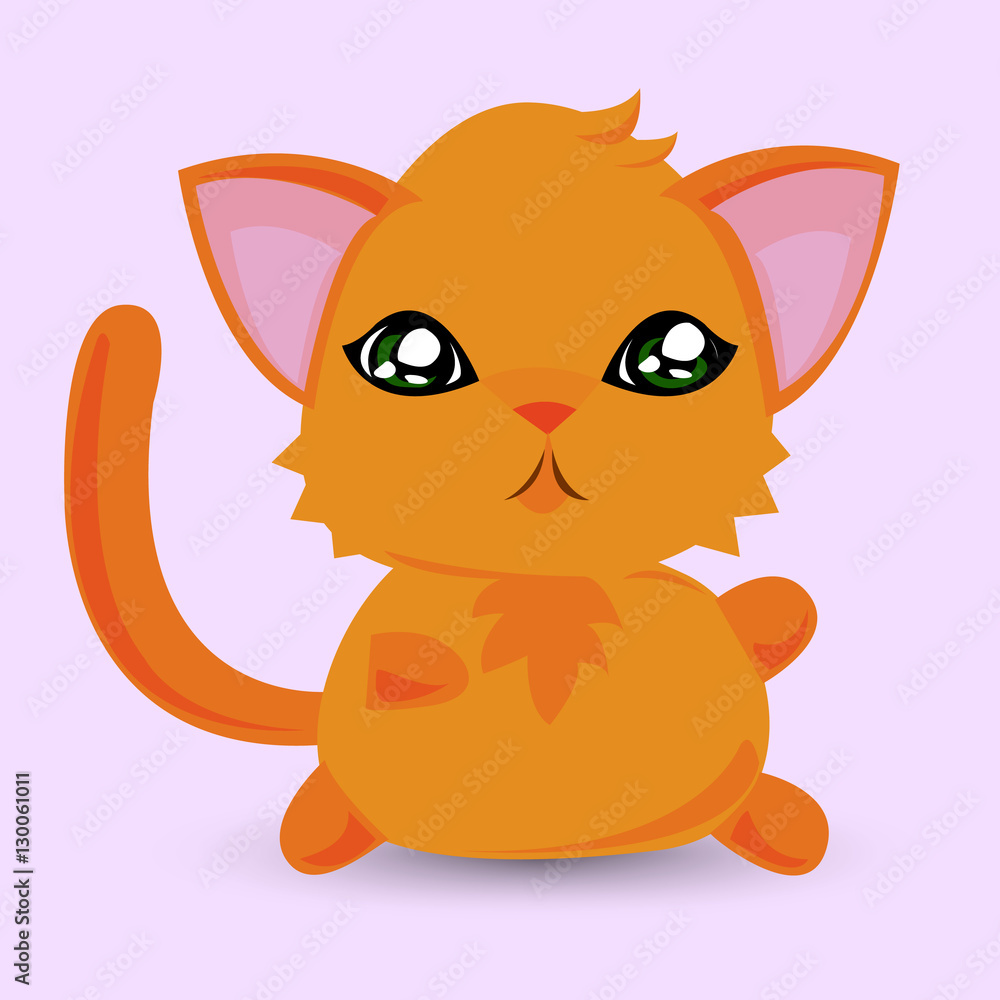 Painted red cat vector Stock Vector | Adobe Stock