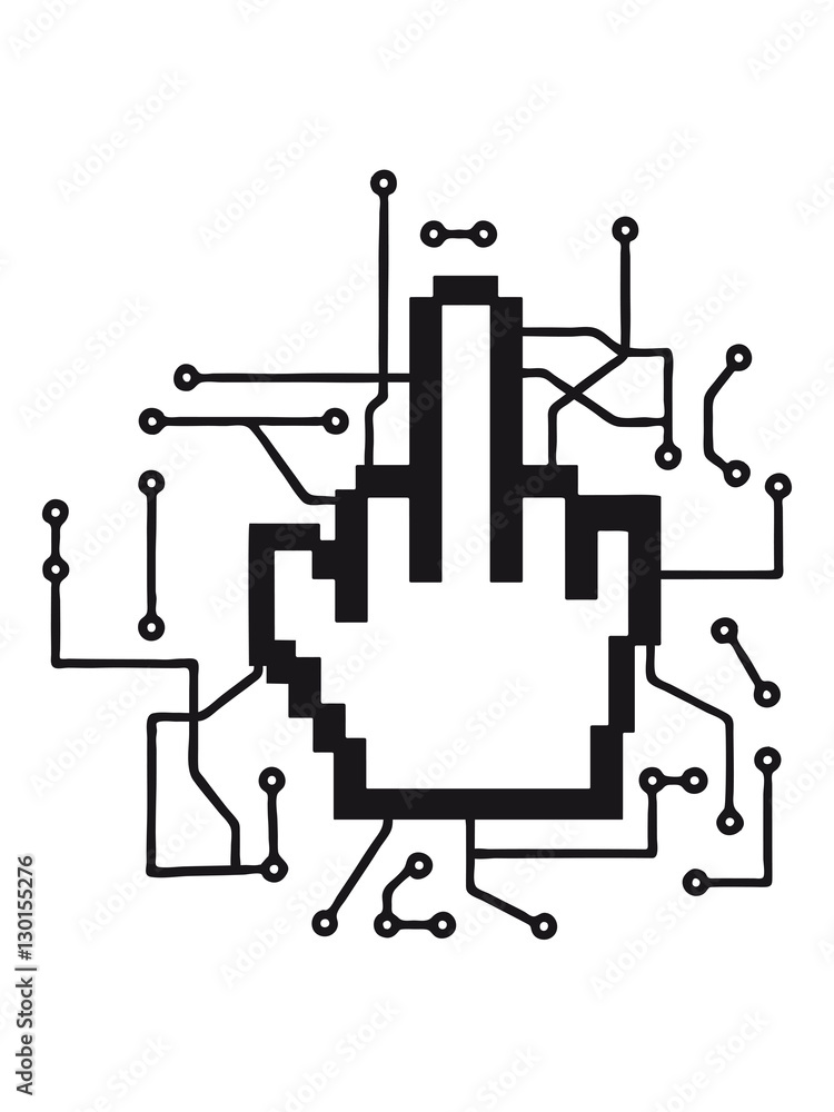 Computer mouse pointer click nerd geek circles stinkefinger show middle ...