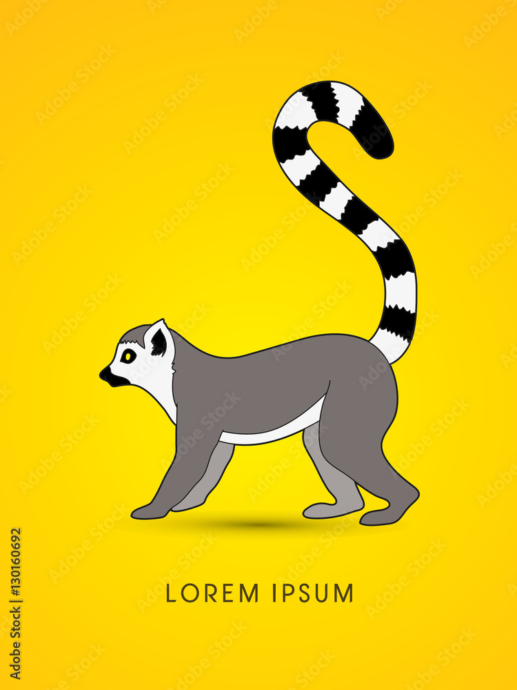 Lemur side view graphic vector. Stock Vector | Adobe Stock