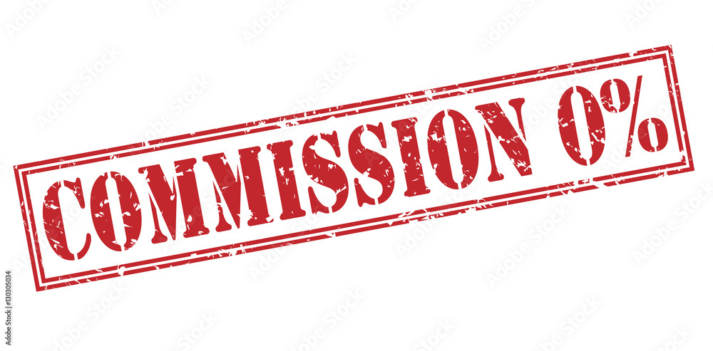 commission 0% stamp on white background Stock Illustration | Adobe Stock