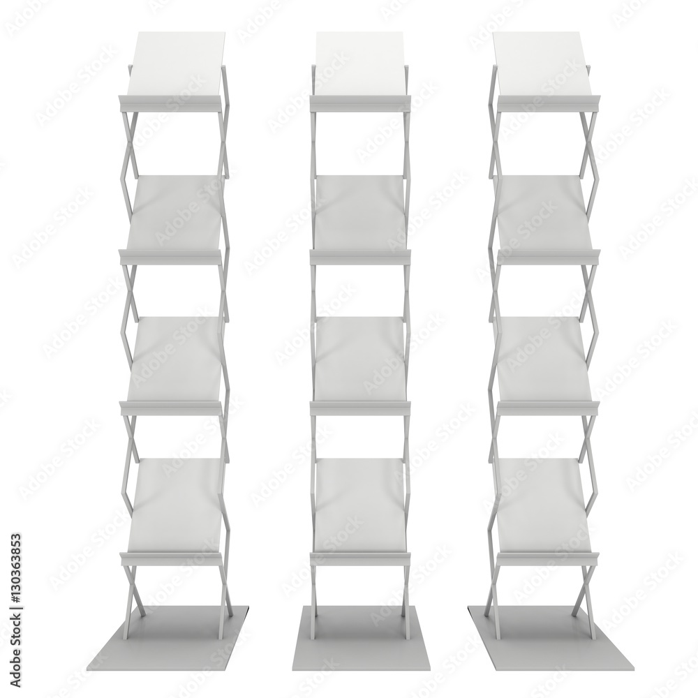 Brochure Display. Trade show booth stand for magazines white and blank ...