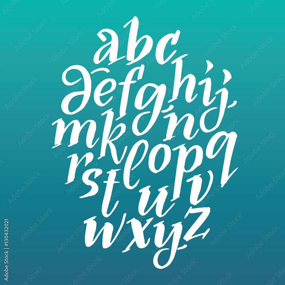 Vector de Stock Calligraphy brash font. Vector alphabet. Hand drawn ...