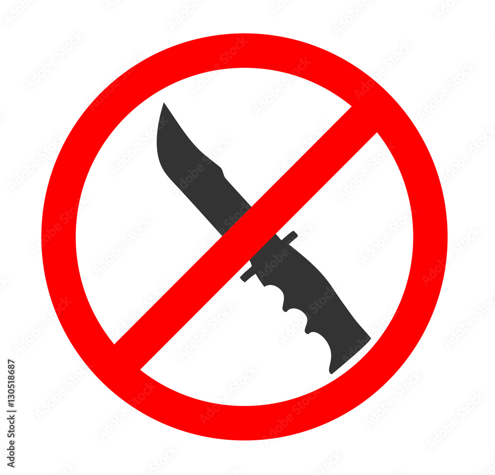 Stock-Vektorgrafik „No Knife Sign and Symbol“ | Adobe Stock