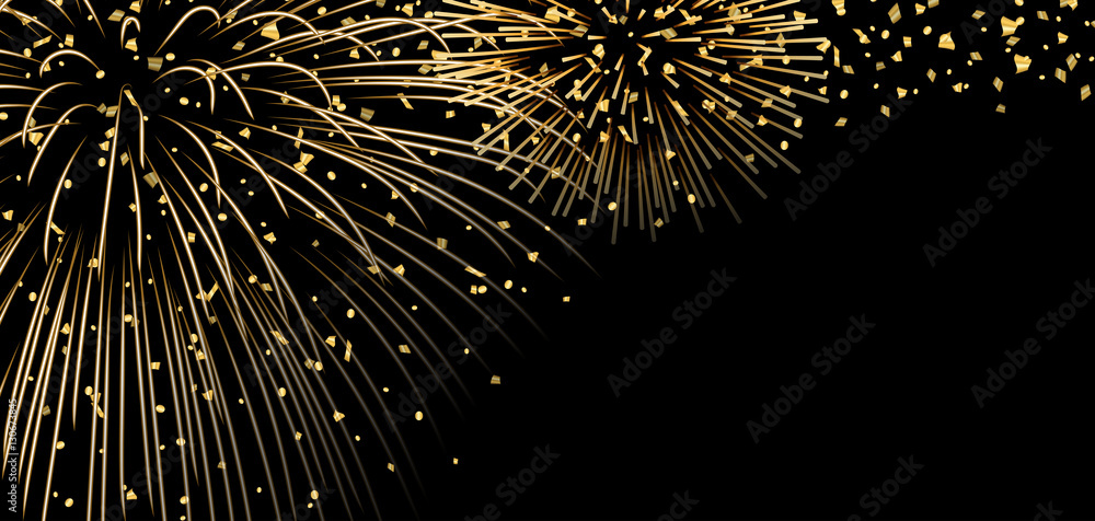 New Years Confetti Black Background