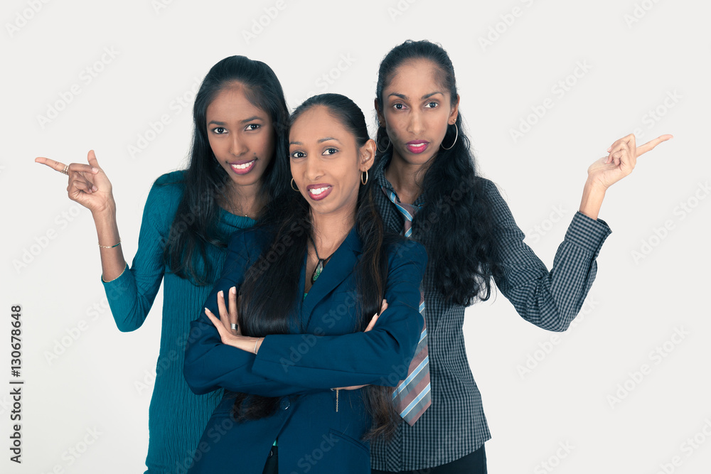 Beautiful sisters doing different expressions in different sets of ...