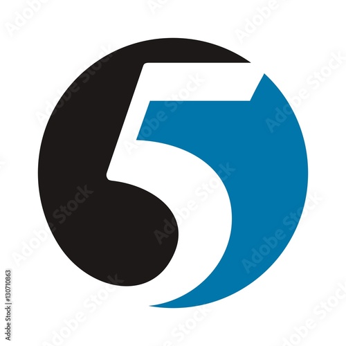 five logo. 5 logo template. vector icon. Stock Vector | Adobe Stock