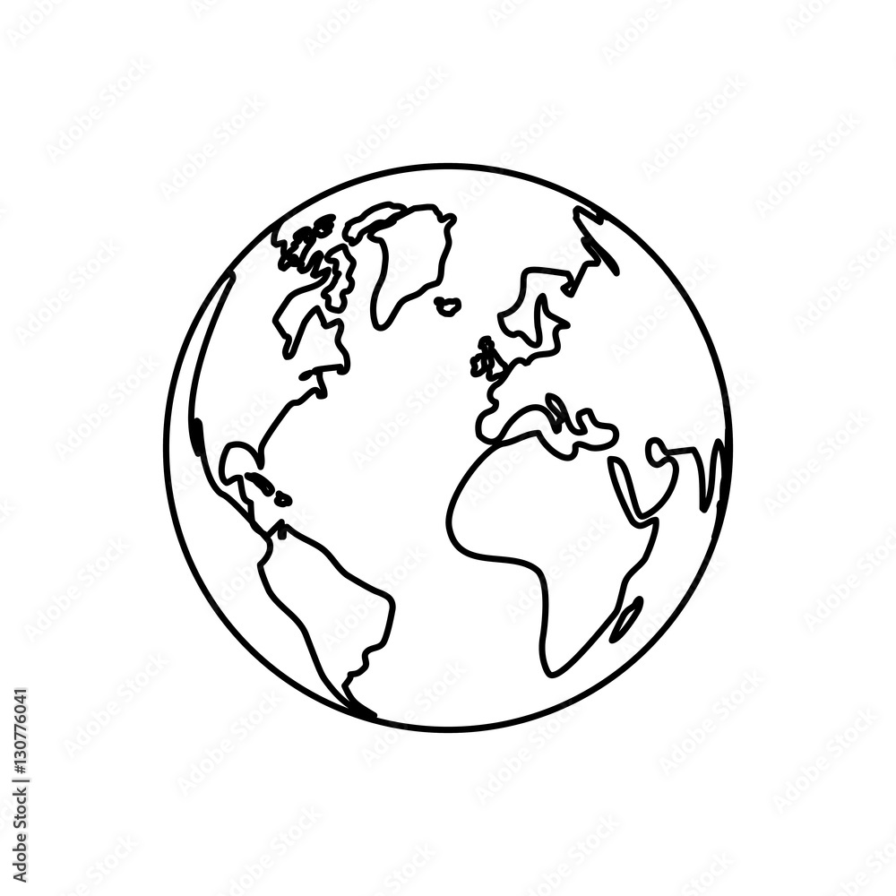 World earth map Design Vector illustration, white background Stock ...