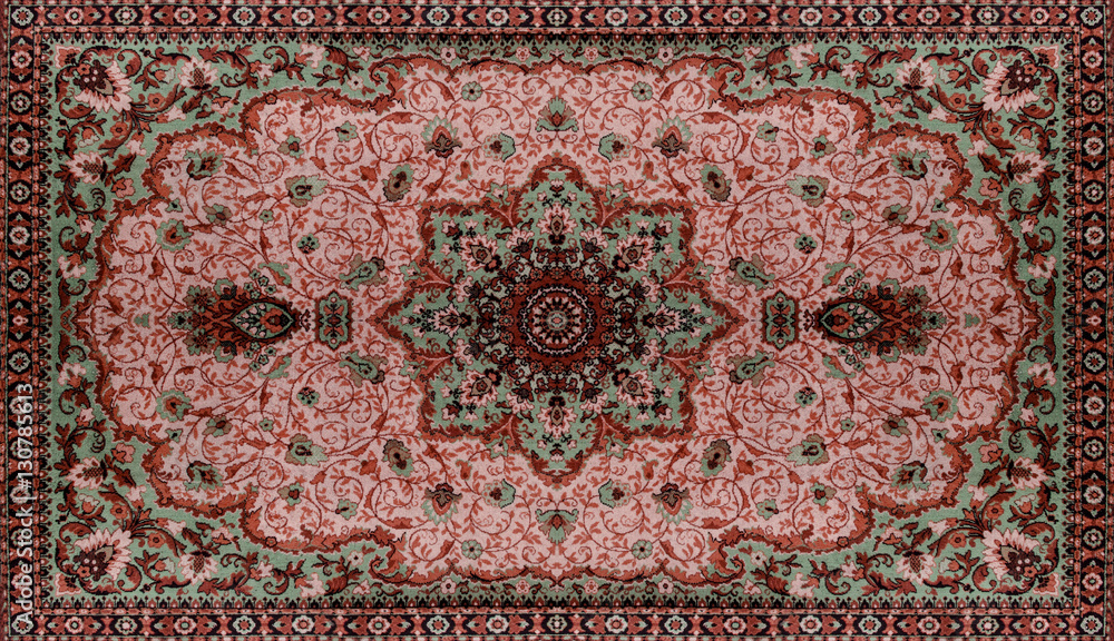 Persian Carpet Texture, abstract ornament. Round mandala pattern ...