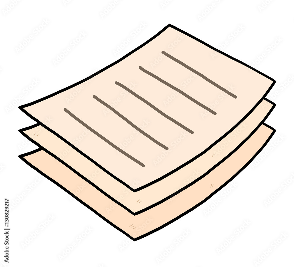 three paper sheets / cartoon vector and illustration, hand drawn style ...