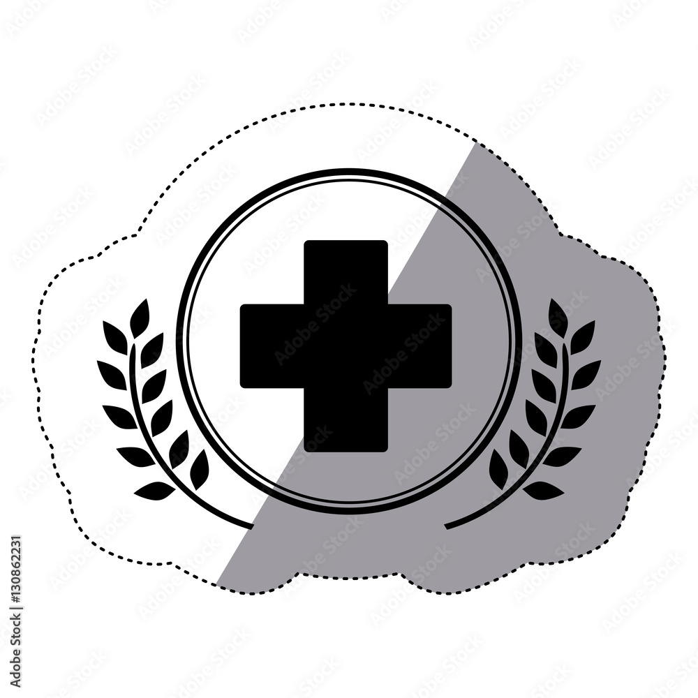 Cross shape icon. Medical health care hospital and emergency theme ...