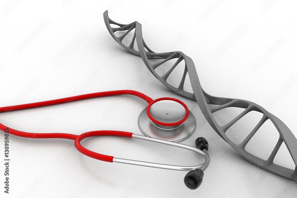 Dna structure with stethoscope Stock Illustration | Adobe Stock