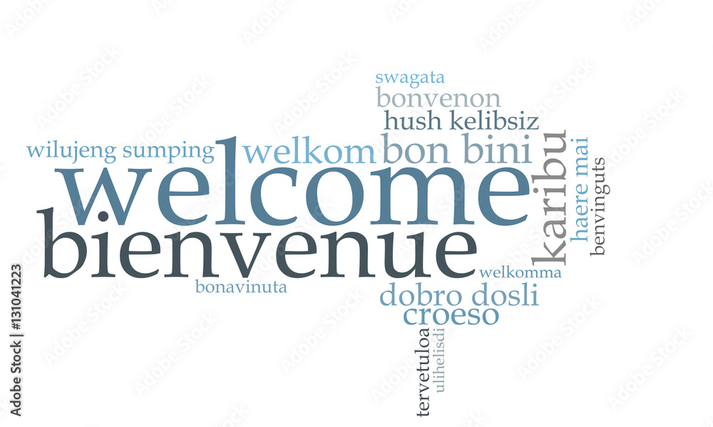 Welcome in different languages word cloud Stock Illustration | Adobe Stock