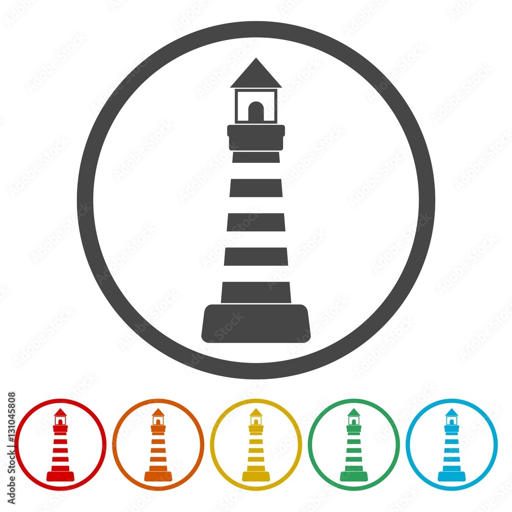 Lighthouse icons set Stock Vector | Adobe Stock