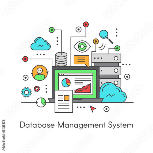 Vector Icon Style Illustration Logo of database management system DBMS ...