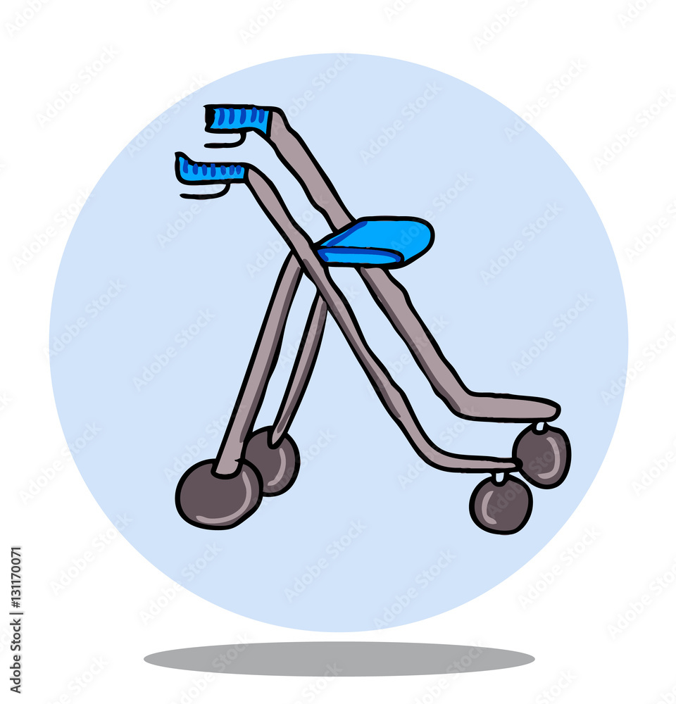 Stock-Illustration „Hand drawn illustration of a rollator“ | Adobe Stock