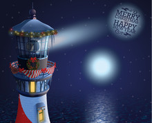 Christmas Lighthouse Free Stock Photo - Public Domain Pictures
