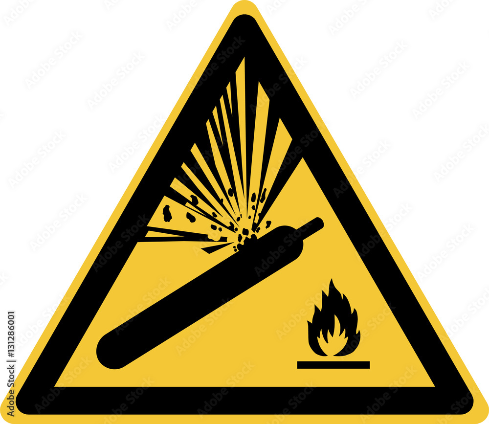 ISO 7010 W029 Warning; Pressurized cylinder Stock Vector | Adobe Stock