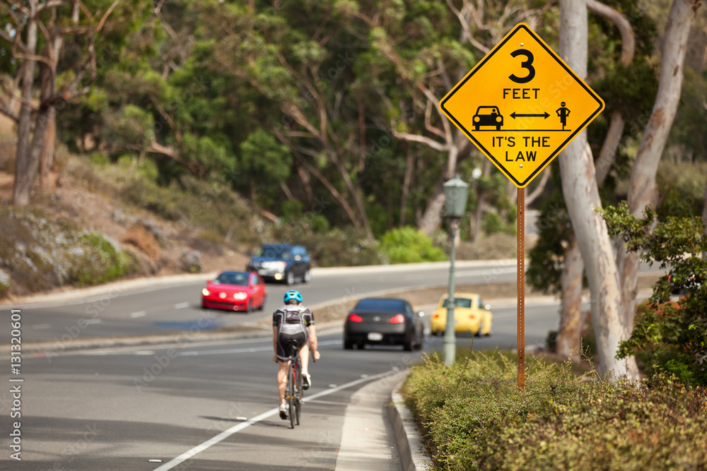 Road Traffic Sign: 3 Feet (with Car/Bike Passing Distance Graphic) It's ...