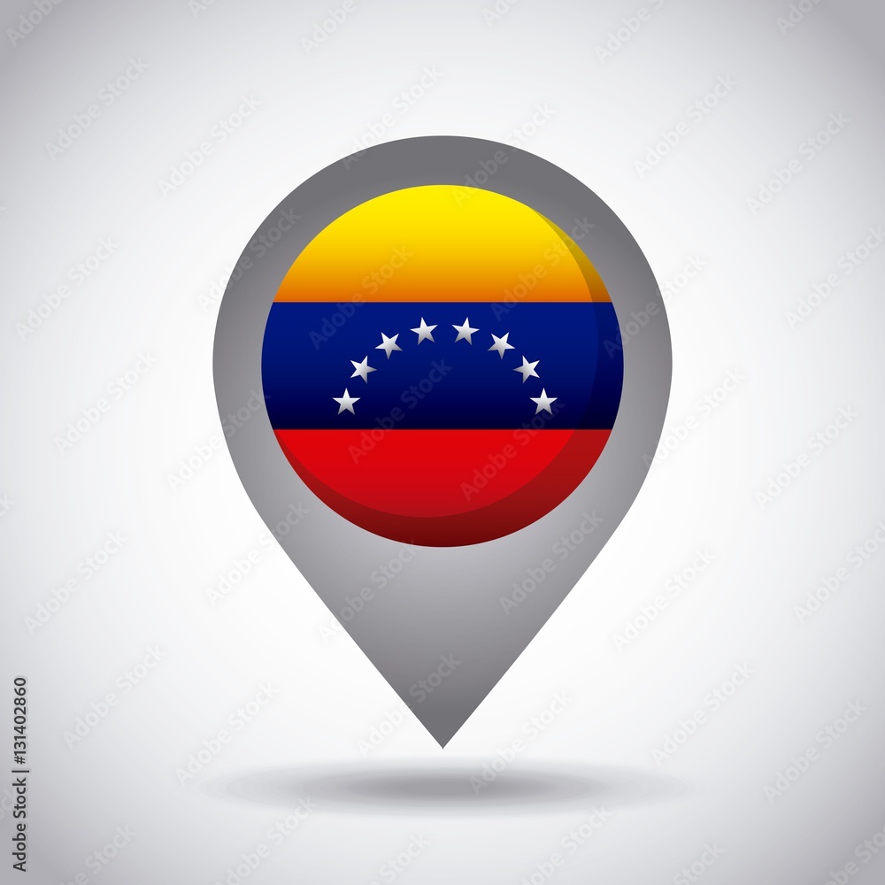 venezuela country flag pin icon over white background. colorful design ...