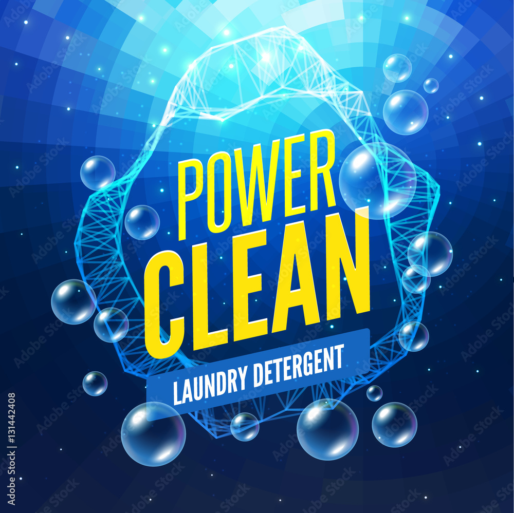 Laundry Detergent packaging vector template design. Detergent powdery ...