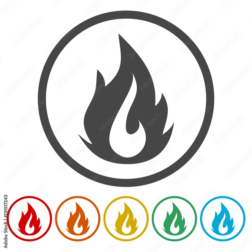 Simple fire icon, fire logo Stock Vector | Adobe Stock