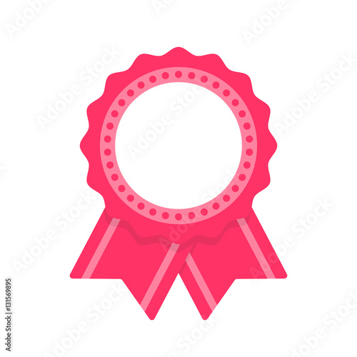 Pink badge seal with ribbons vector isolated Stock Vector | Adobe Stock