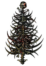 Skeleton And Christmas Tree Free Stock Photo - Public Domain Pictures