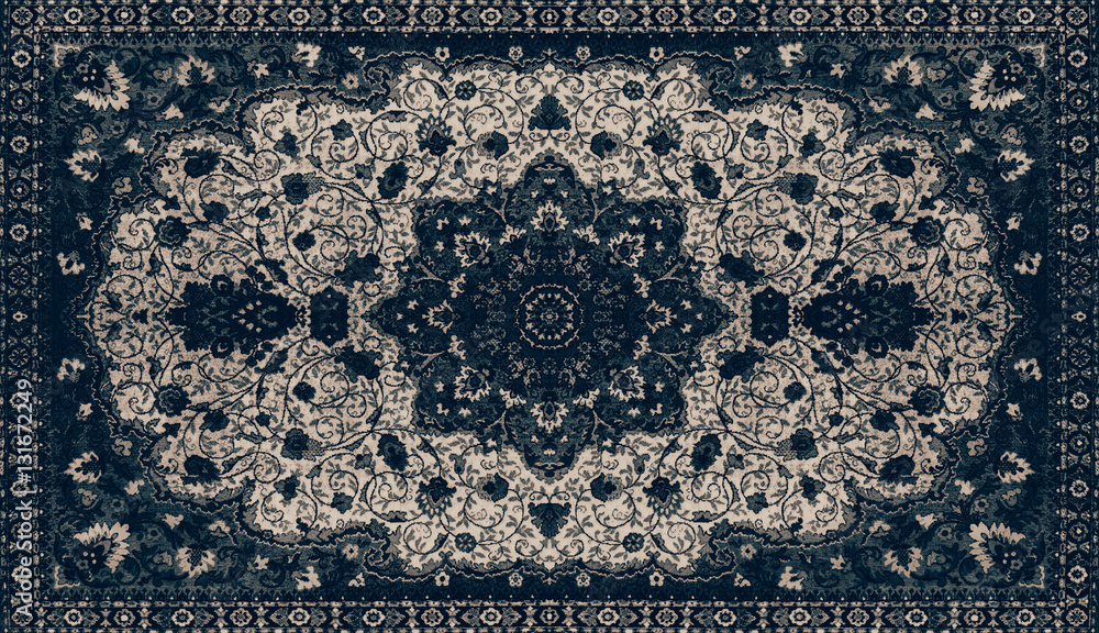 Persian Carpet Texture, abstract ornament. Round mandala pattern ...