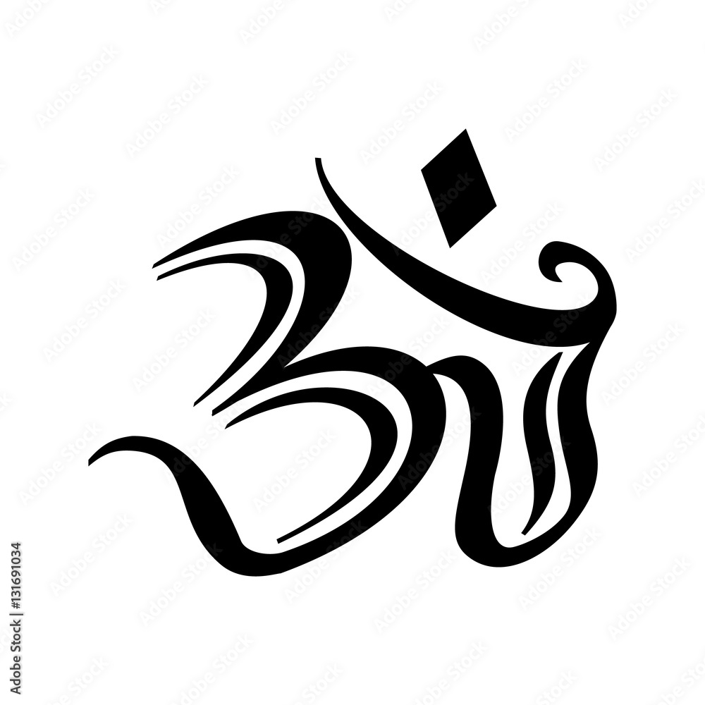 Om Indian sign and symbol isolated on white background Stock Vector ...