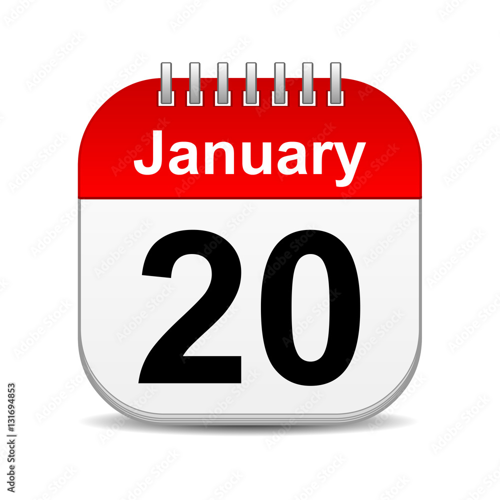 January 20 calendar icon Stock Illustration | Adobe Stock