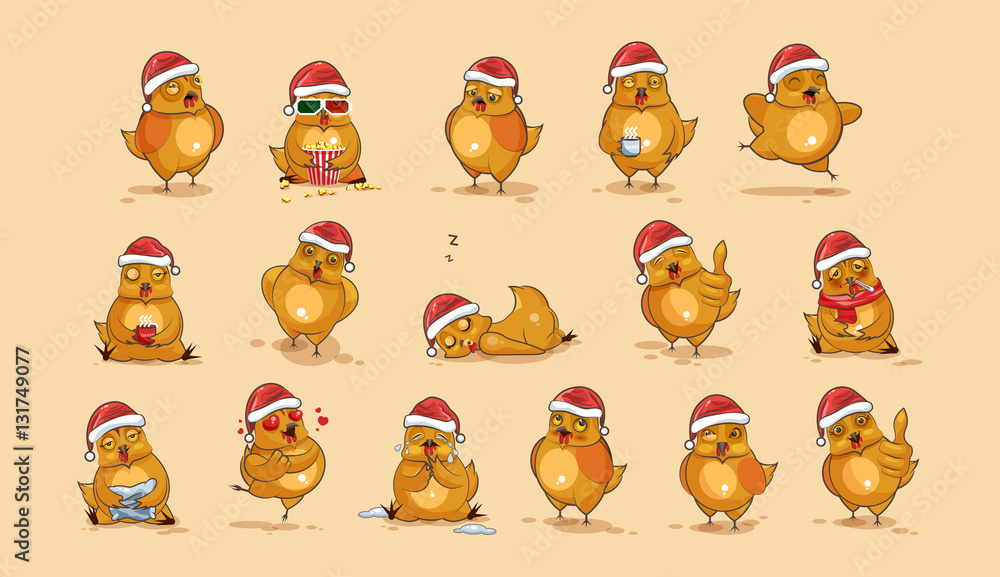 Illustrations isolated Emoji character cartoon Hen stickers emoticons ...