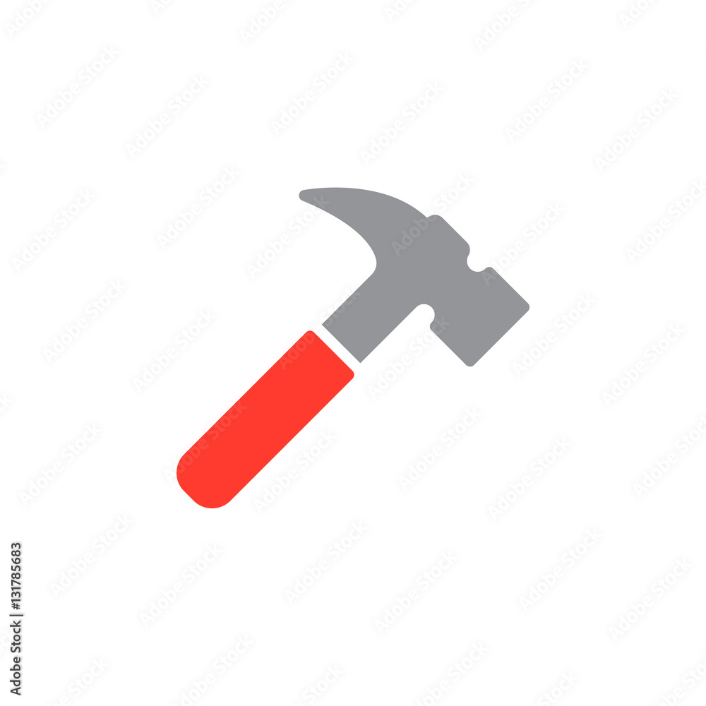 Hammer icon vector, filled flat sign, solid colorful pictogram isolated ...