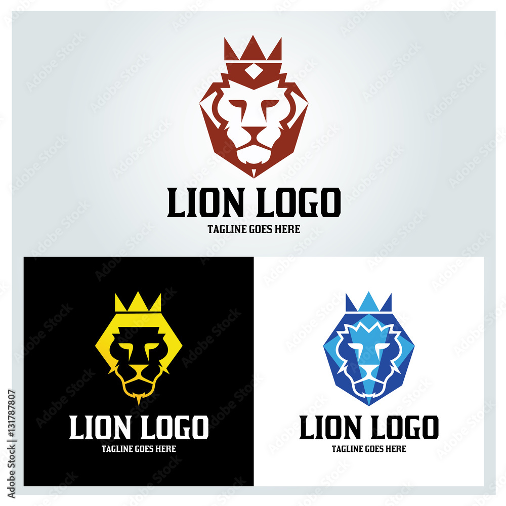 Lion logo design template ,Lion head logo design concept ,Vector ...