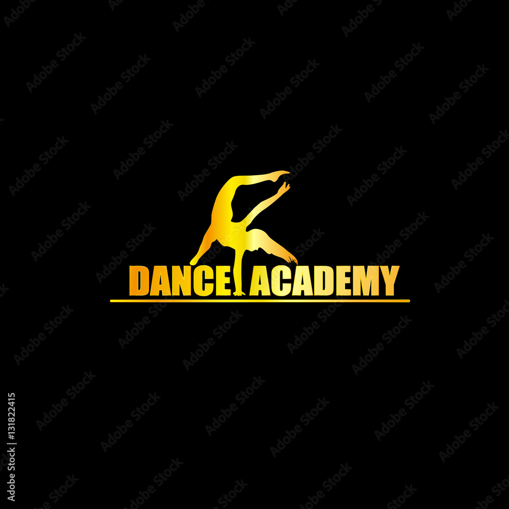 Luxury Golden Dance Academy Logo Silhouette, EPS8, Vector, Illustration ...