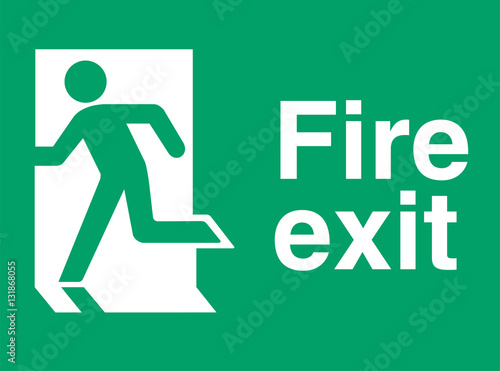 ISO 7010 E001 Emergency exit (left hand) Stock Vector | Adobe Stock