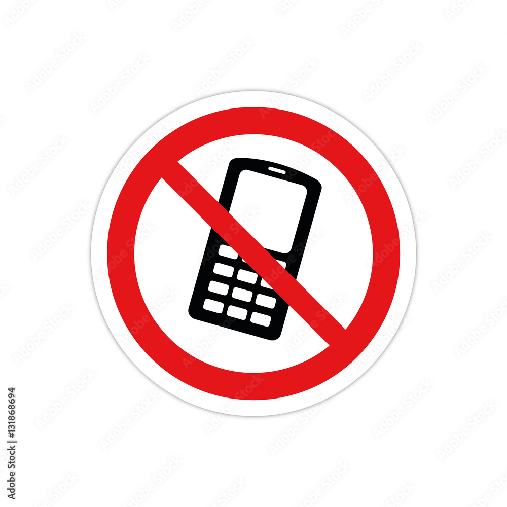 Panneau pictogramme interdit téléphone Stock Vector | Adobe Stock