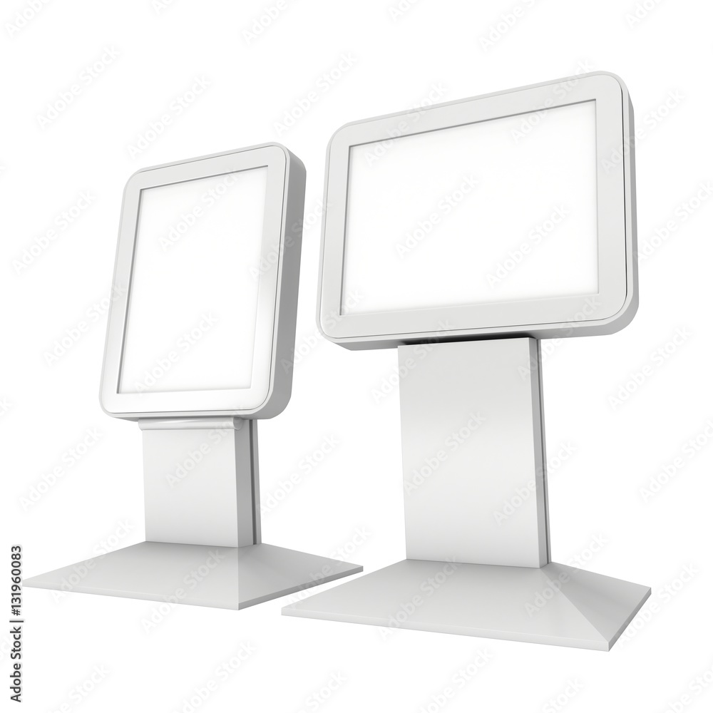 LCD Screen Stand. Blank Trade Show Booth. 3d render of lcd screen ...