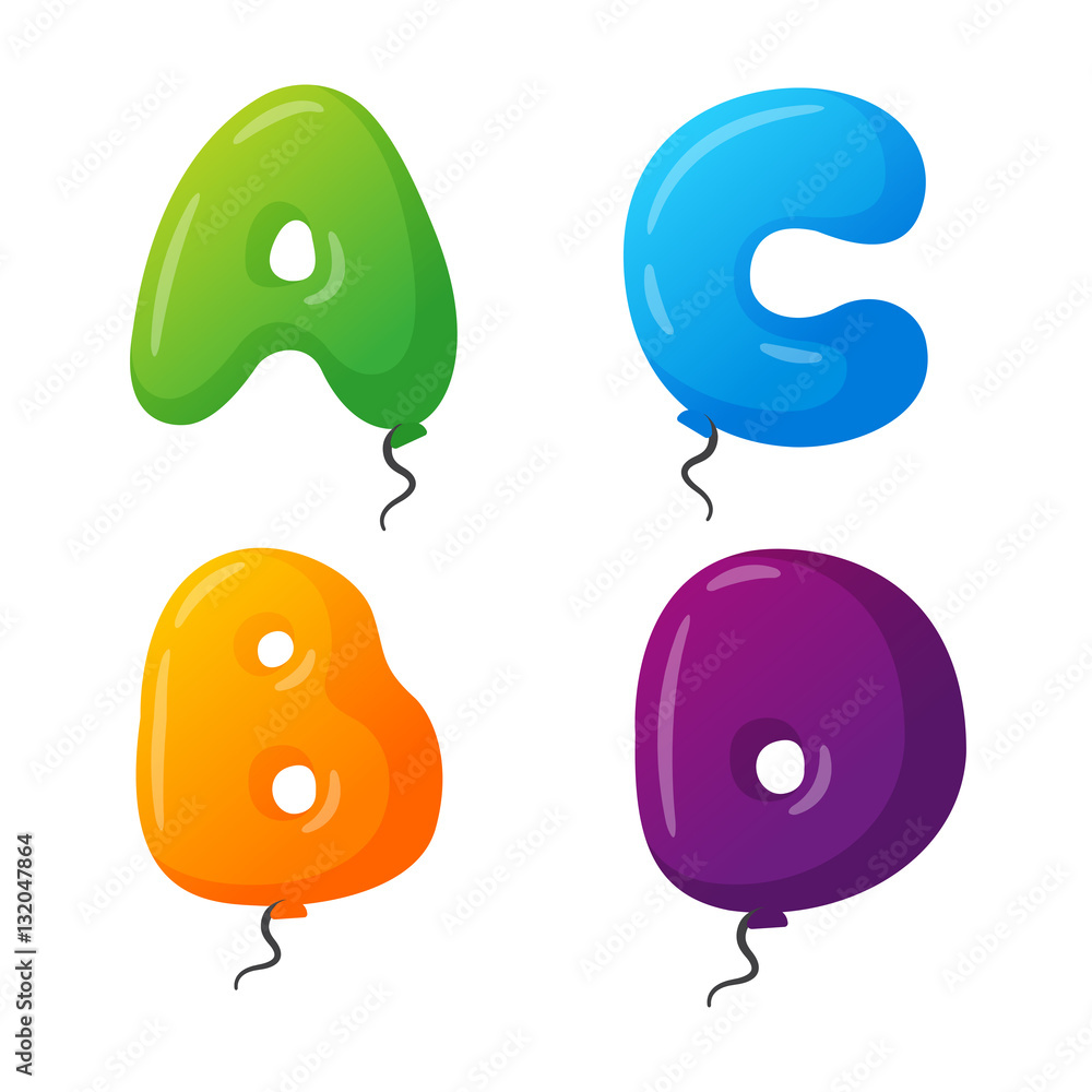 Balloon alphabet vector set. Stock Vector | Adobe Stock